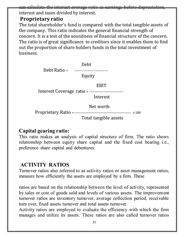 Ratio Analysis project | DOCX | Business Accounting & Finance | Business