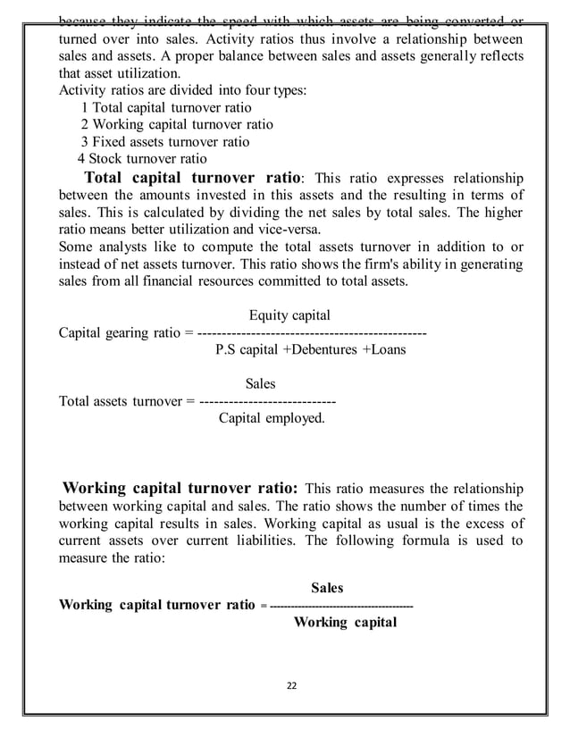 Ratio Analysis project | DOCX | Business Accounting & Finance | Business