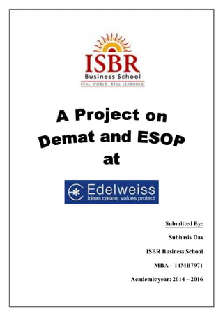 Subhasis Das Project On ESOP & Demat | DOCX
