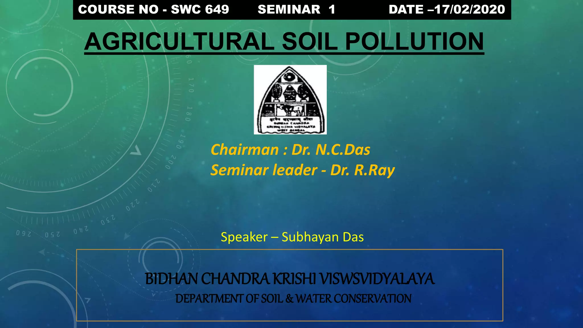 Agricultural Soil Pollution and its reclamation to conserve soil and ...