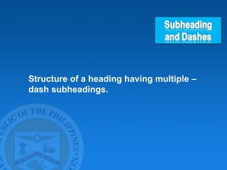 Subheading and dashes tariff classification | PPT
