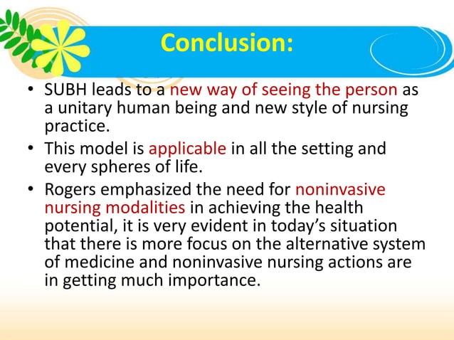 NURSING THEORY Martha Rogers - The Science of Unitary Human Beings ...