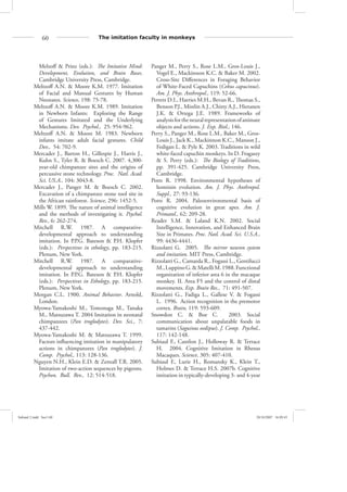 The imitation faculty in monkeys: Evaluating its features, distribution ...