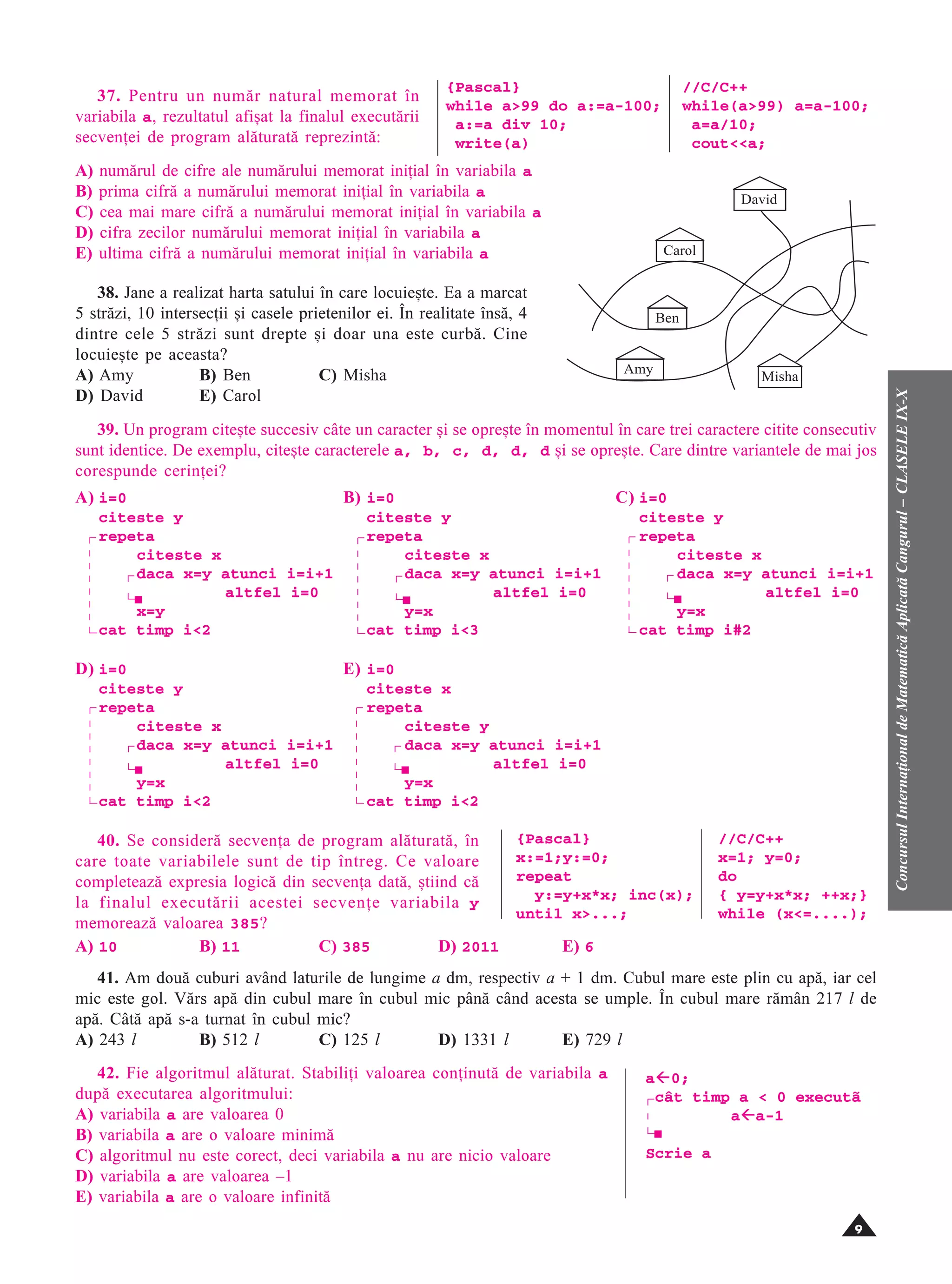 Subiecte%20 cangurul%20matematic%20cls%209 10 | PDF