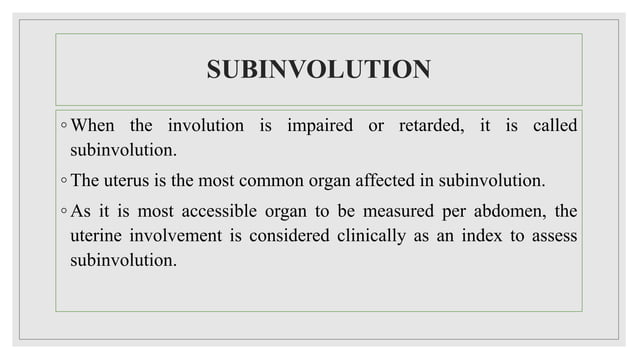 Subinvolution & UTI IN PUERPERIUM | PPTX | Pregnancy | Reproductive Health