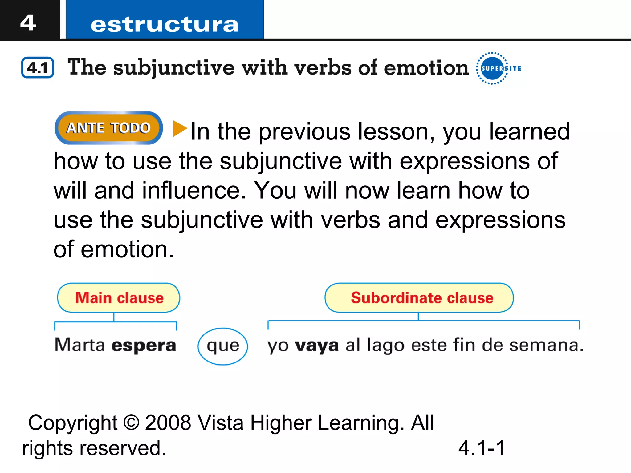 Subjuntivo para expresar emociones | PPT