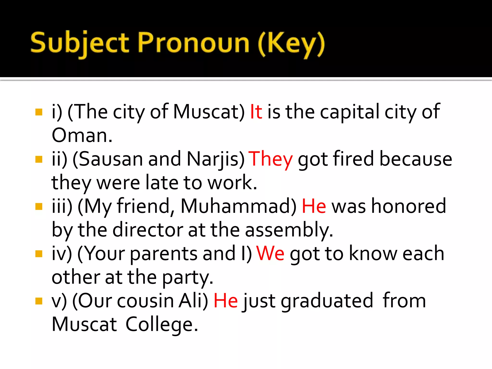 Subject.object Pronouns | PPT