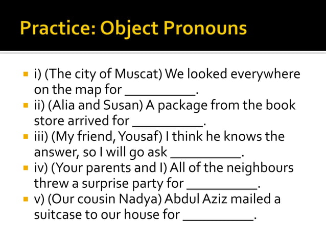 Subject.object Pronouns | PPT