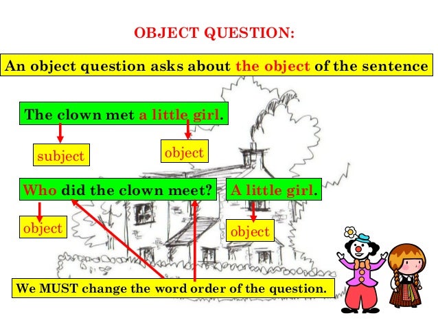 Subject and object . questions
