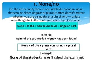 Subject verb agreement | PPTX