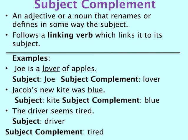 Subject and-object-complement | KEY