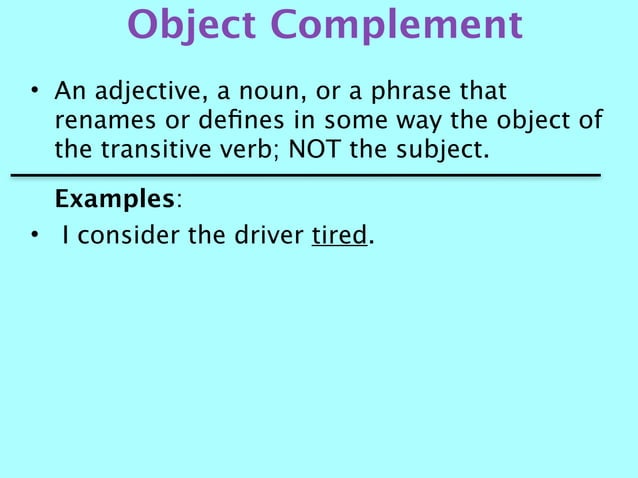Subject and-object-complement | KEY