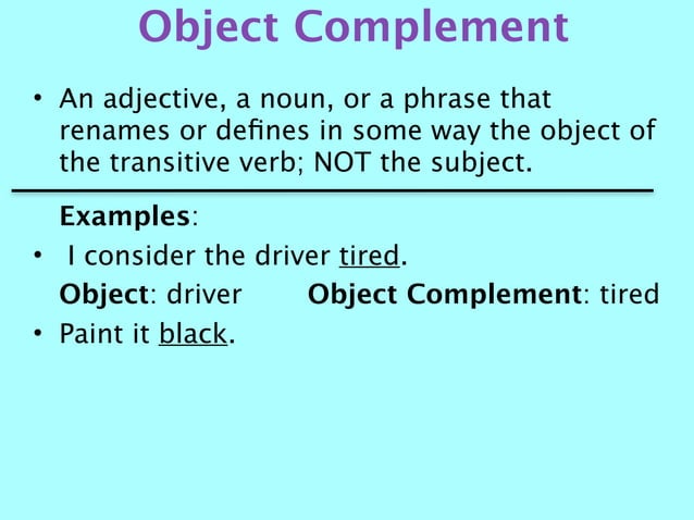 Subject and-object-complement | KEY