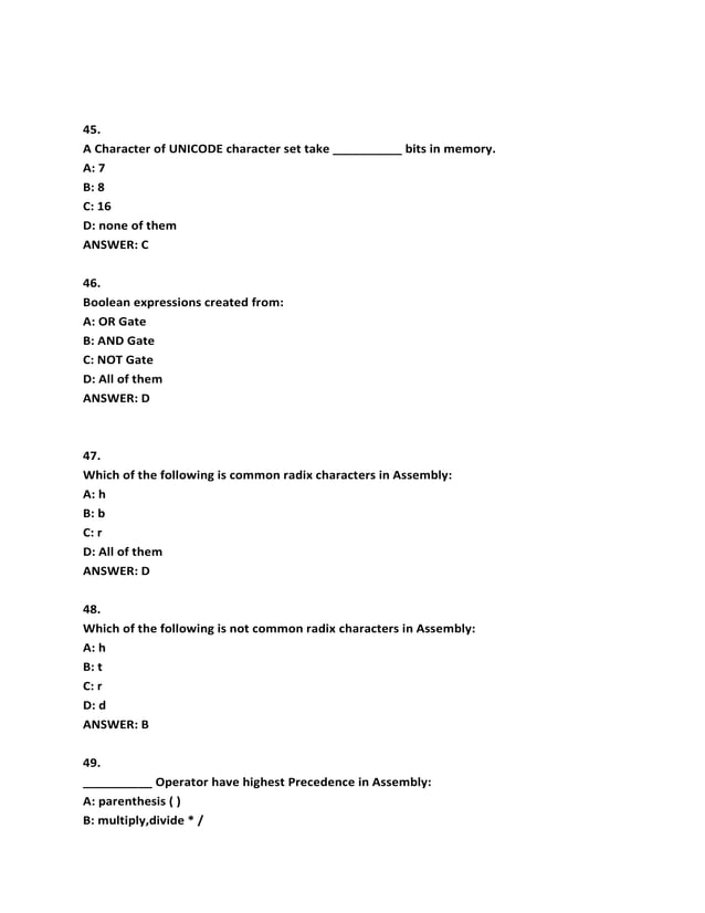 Computer Assembly MCQ | PDF | Programming Languages | Computing