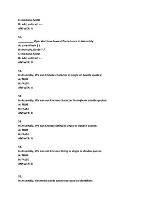 Computer Assembly MCQ | PDF