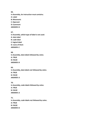 Computer Assembly MCQ | PDF