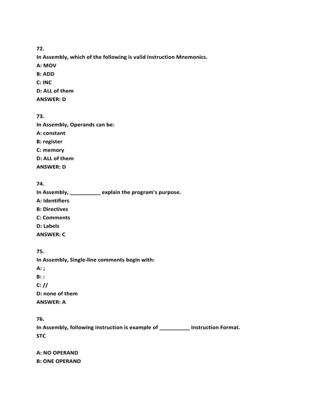 Computer Assembly MCQ | PDF | Programming Languages | Computing
