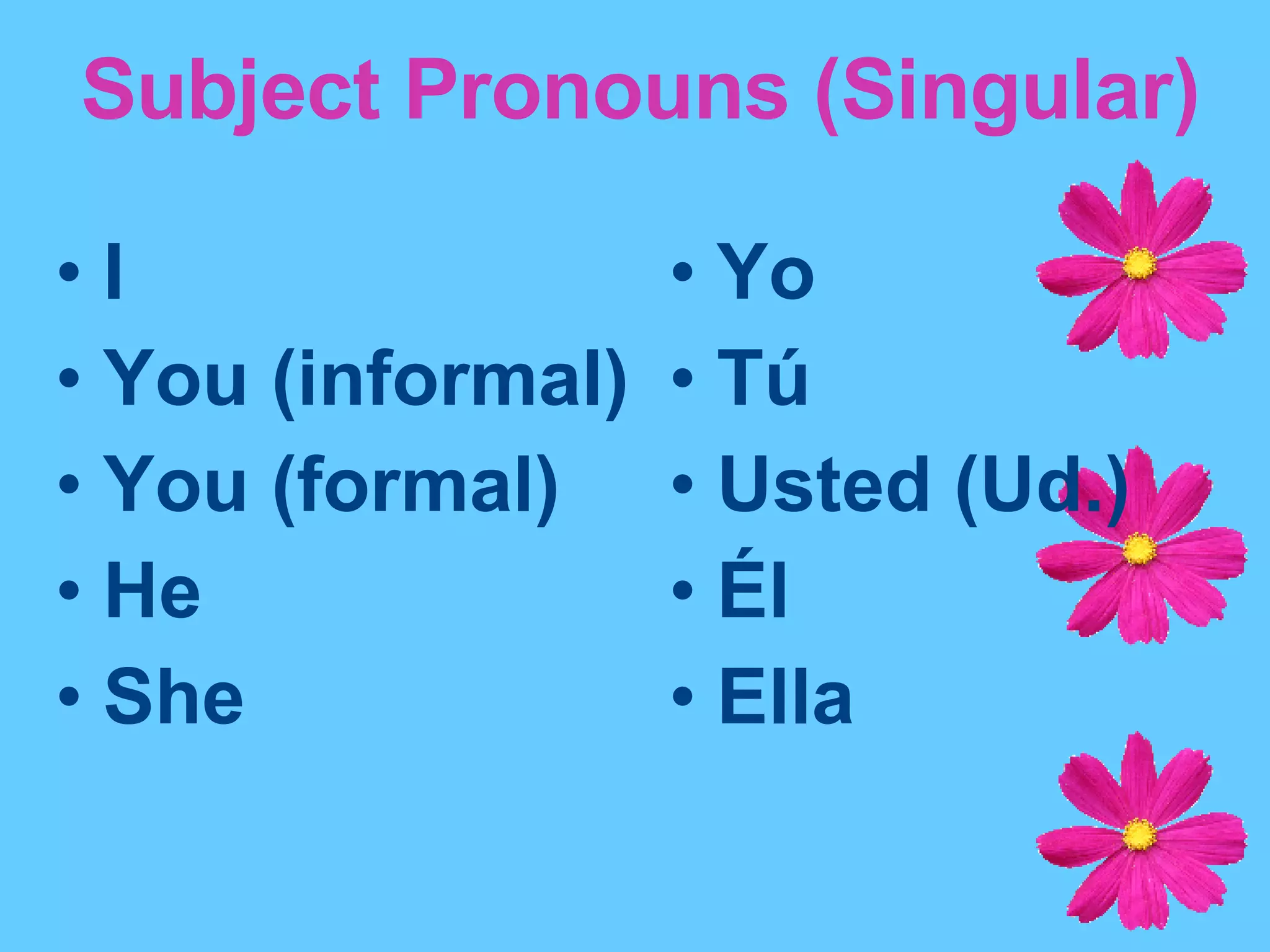 Subject Pronouns | PPT