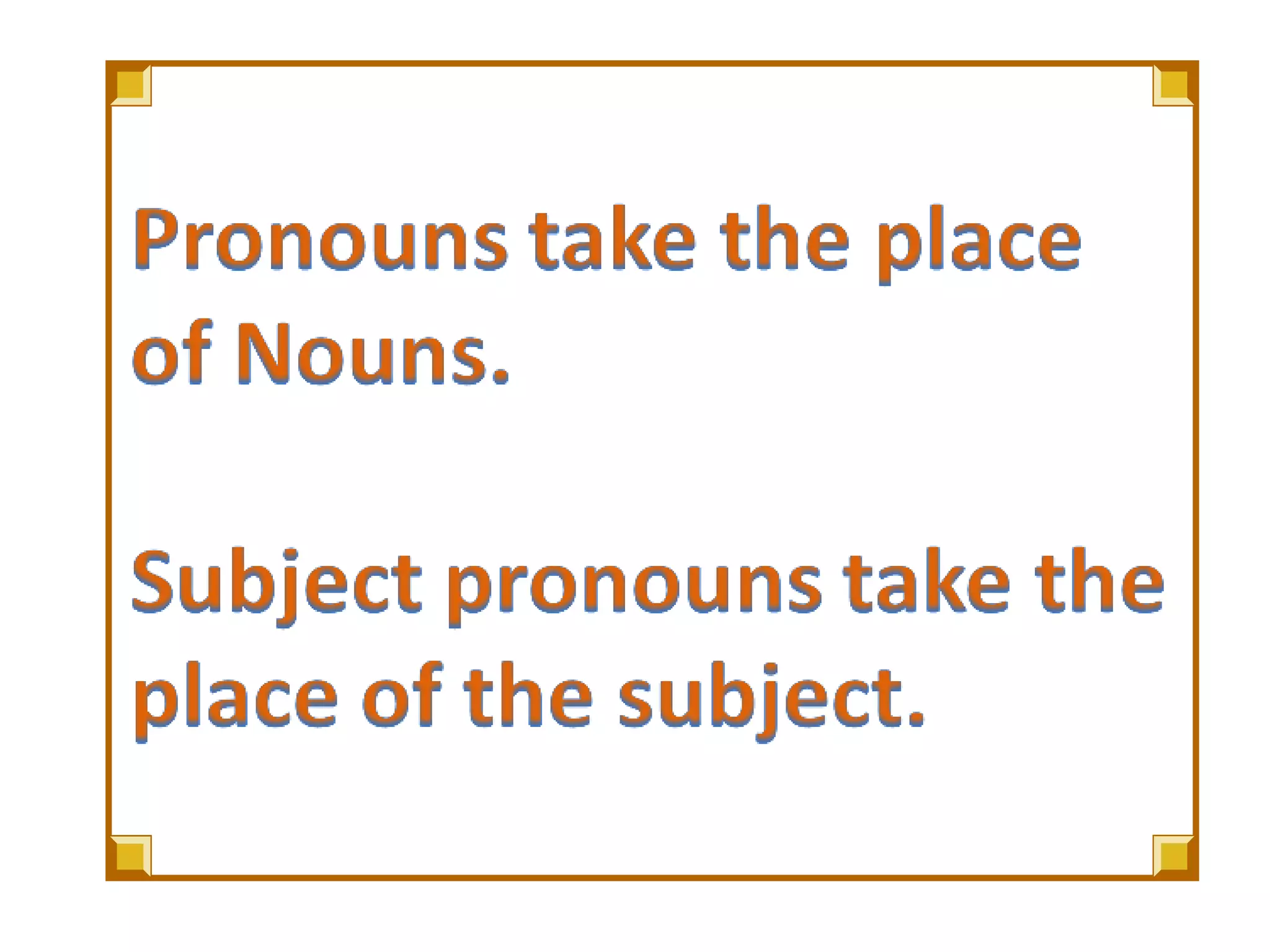 Subject Pronouns in Spanish | PPT