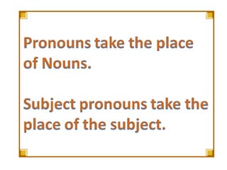 Subject Pronouns in Spanish | PPT