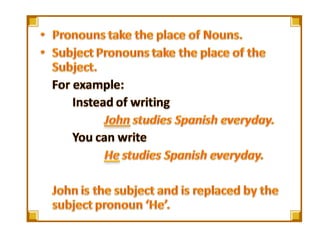 Subject Pronouns in Spanish | PPT