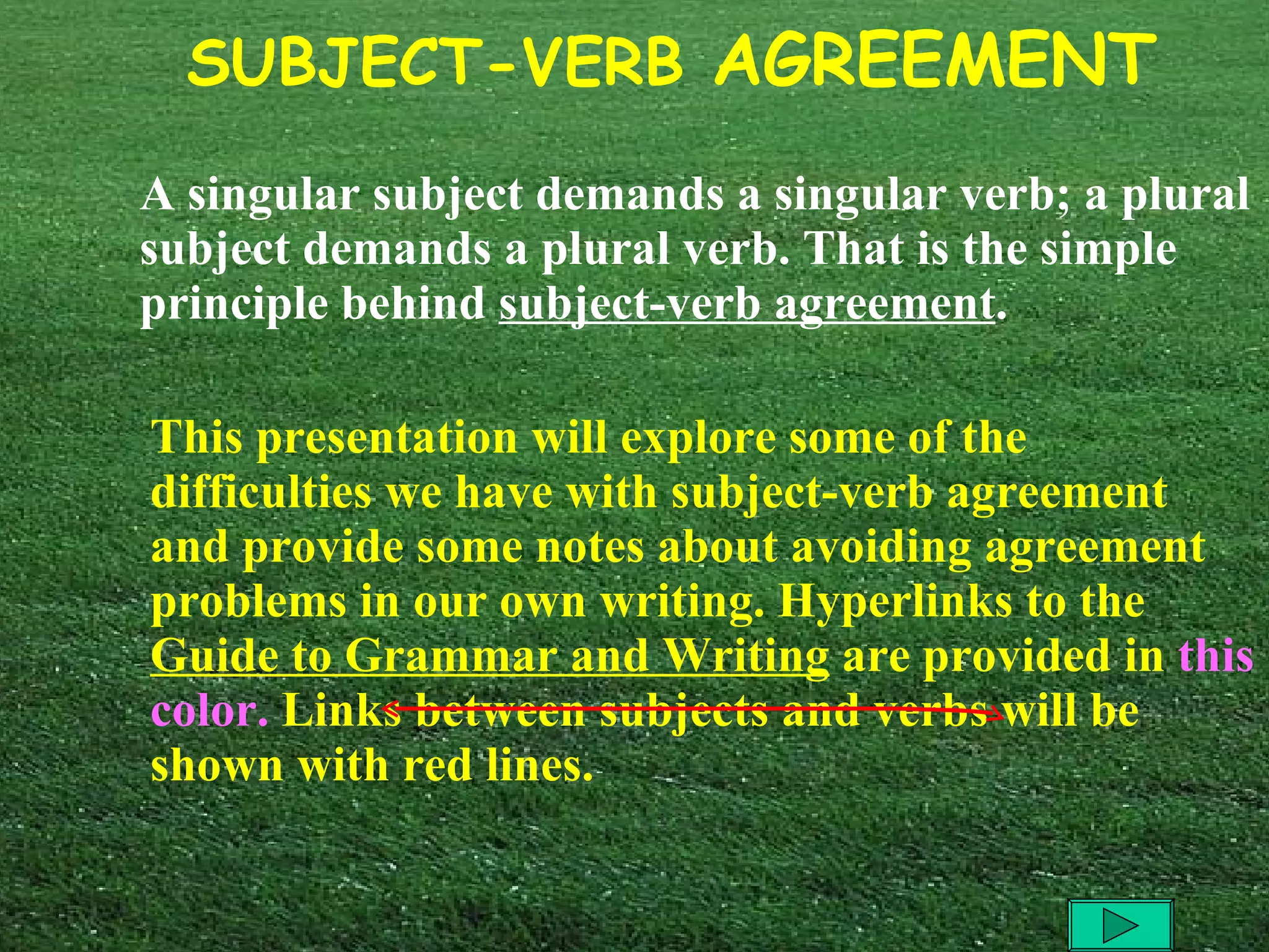 Subject Verb Agreement | PPT