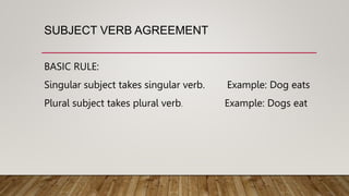 SUBJECT-VERB-AGREEMENT.pptx12345656556256529563 | PPT