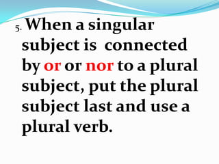 Subject verb agreement | PPTX