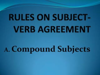 Subject verb agreement | PPTX