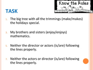 Subject verb agreement | PPT