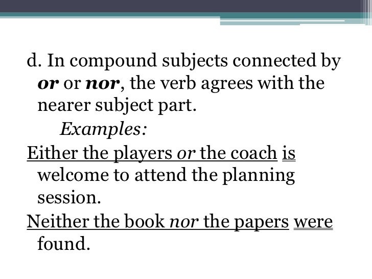 Subject verb agreement