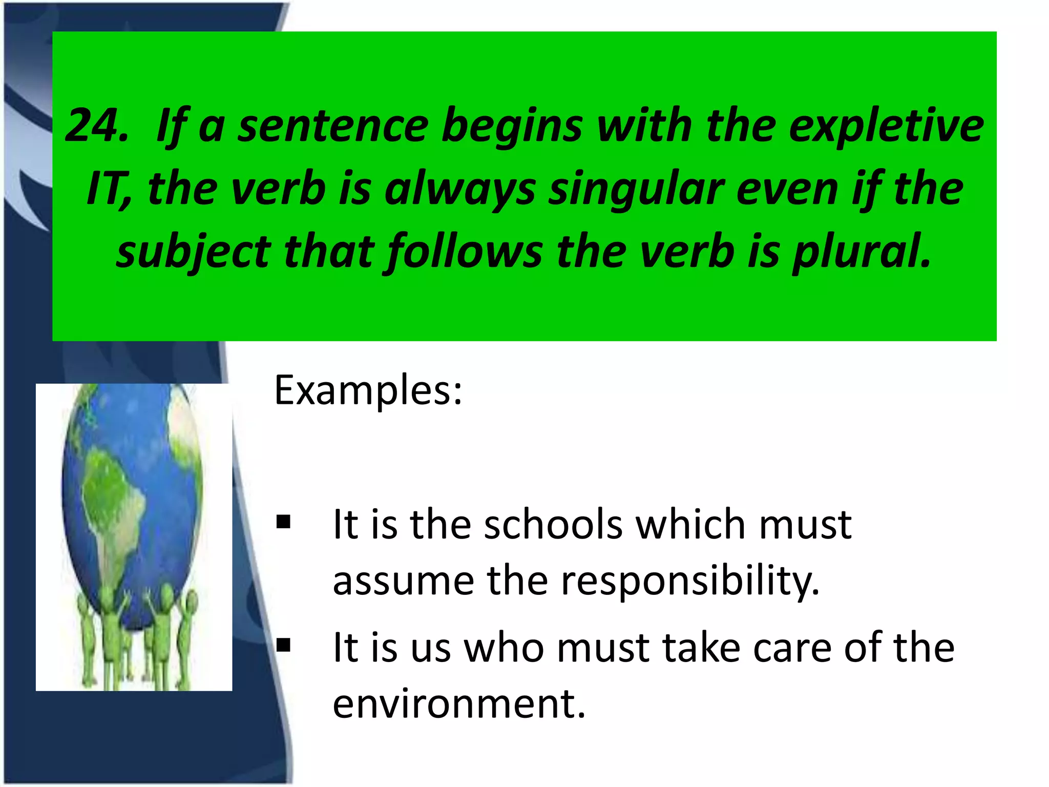 Subject verb agreement | PPTX