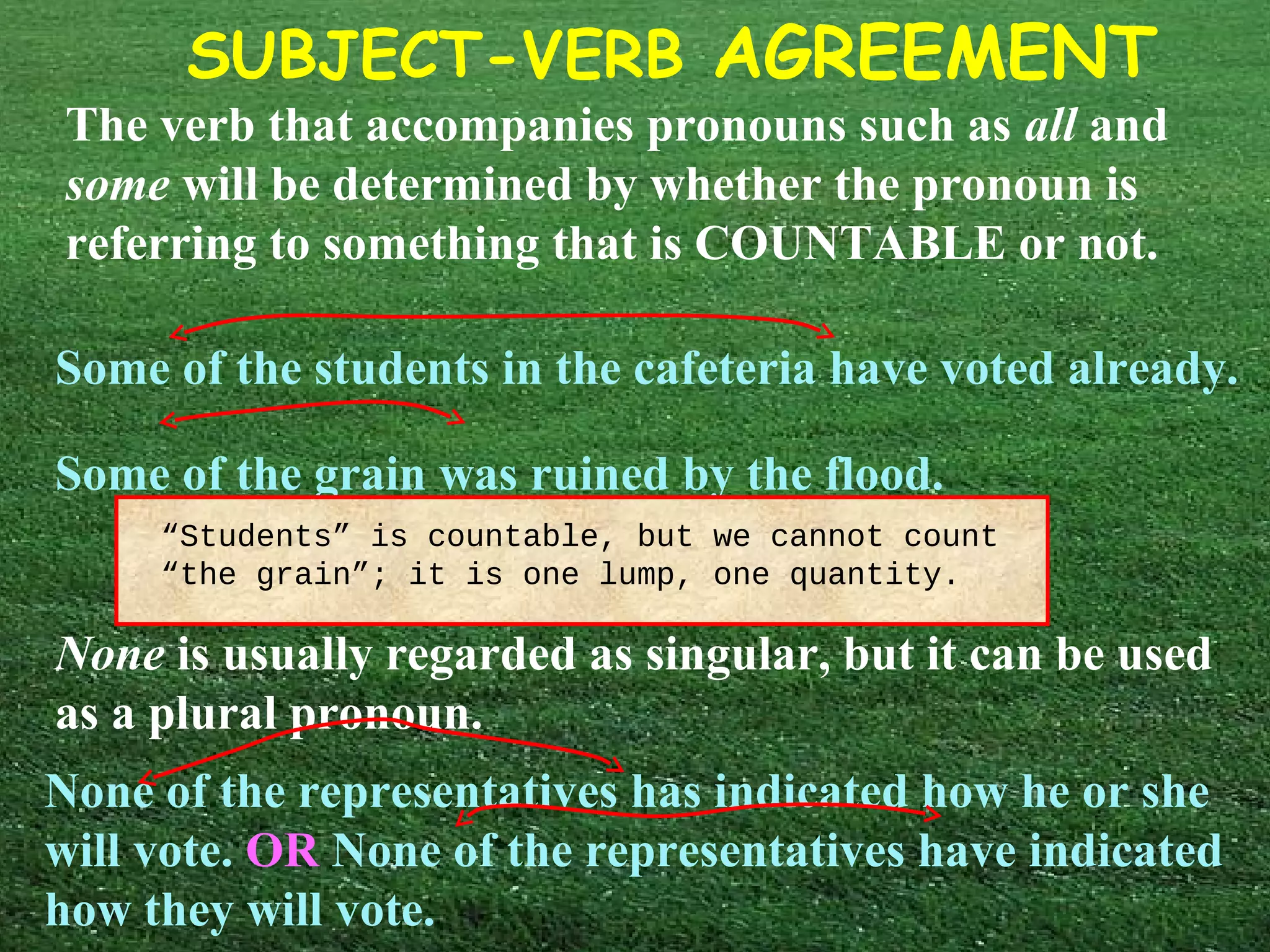 Subject verb agreement | PPT