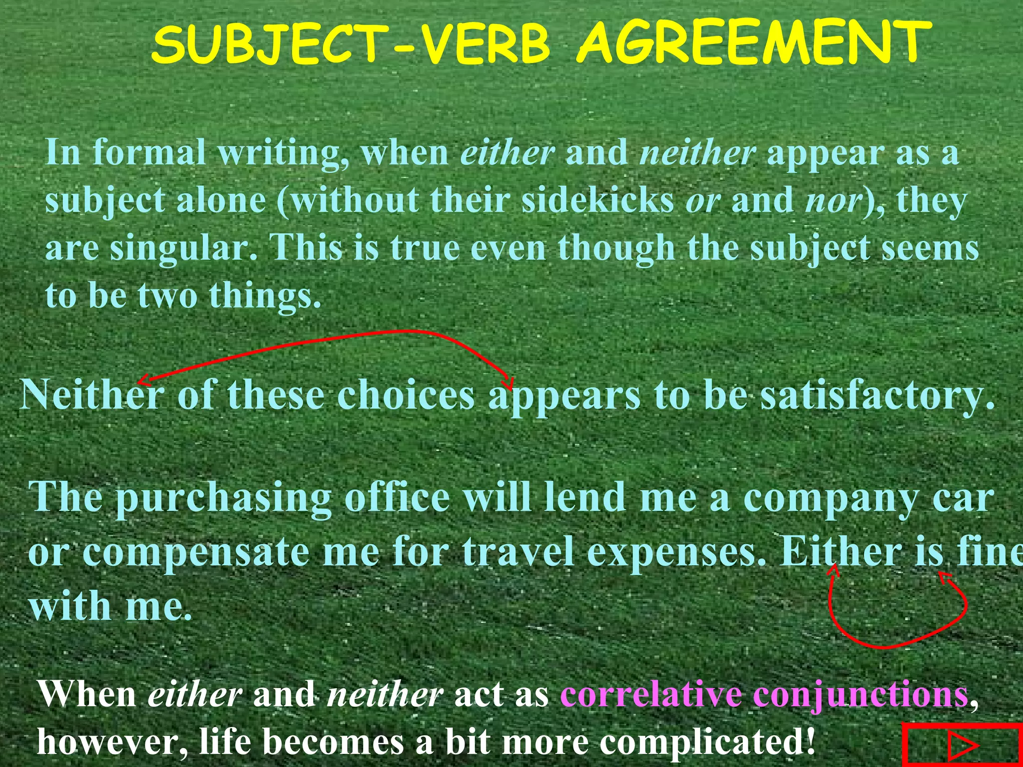 Subject verb agreement | PPT