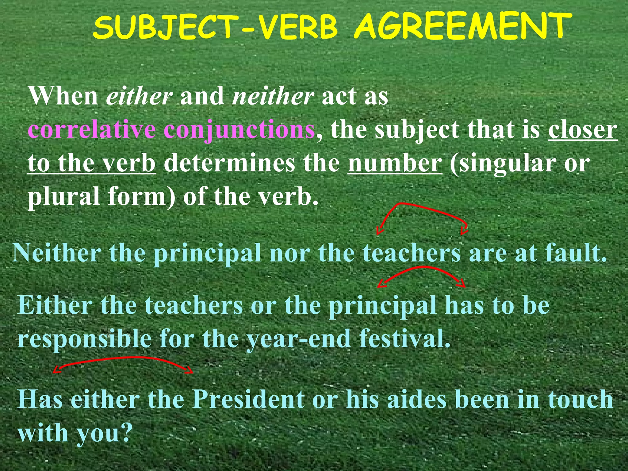 Subject verb agreement | PPT