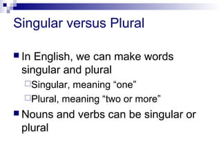 Subject verb agreement | PPT