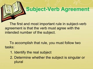 Subject-Verb Agreement - Basic Rules | PPTX
