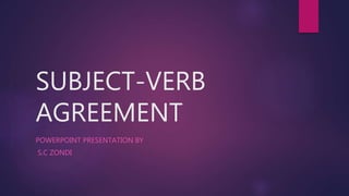 Subject verb agreement | PPTX