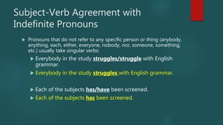 Subject verb agreement | PPTX