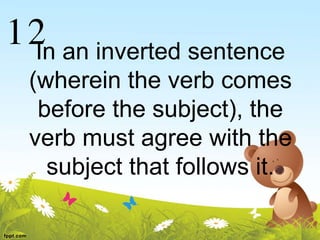 Subject verb agreement | PPTX