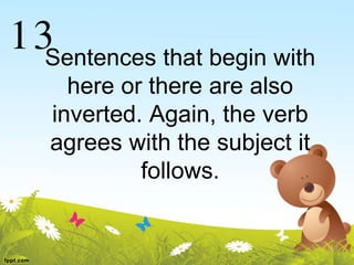 Subject verb agreement | PPTX