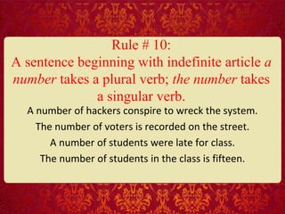 Subject verb agreement | PPTX