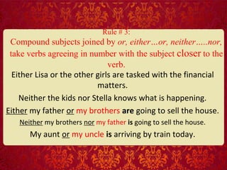 Subject verb agreement | PPTX
