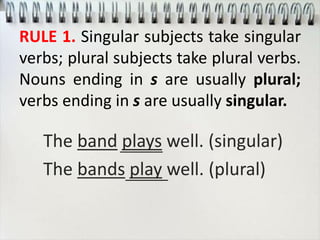Lesson on Making Verbs Agree with the Subject | PPT