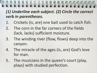 Lesson on Making Verbs Agree with the Subject | PPT