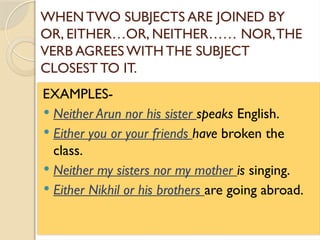 Subject Verb Agreement Rules for CBSE English | PPTX