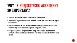 Subject-Verb Agreement | English Grammar pptx | PPTX
