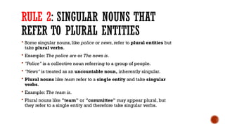 Subject-Verb Agreement | English Grammar pptx | PPTX