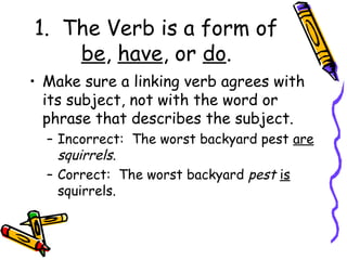 Subject-Verb agreement In English Grade 9 | PPT