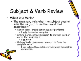 Subject-Verb agreement presentation grammar | PPT